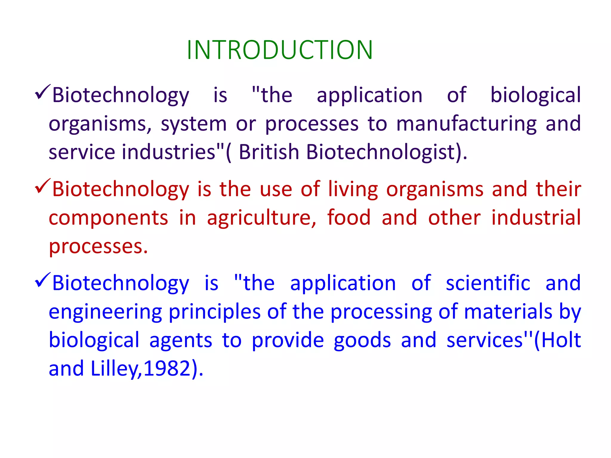 CONCEPT AND SCOPE OF BIOTECHNOLOGY BY AARIF | PPTX