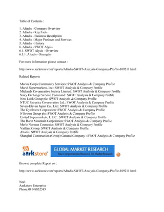 ‘Aarkstore research.com’ altadis swot analysis company profile | PDF