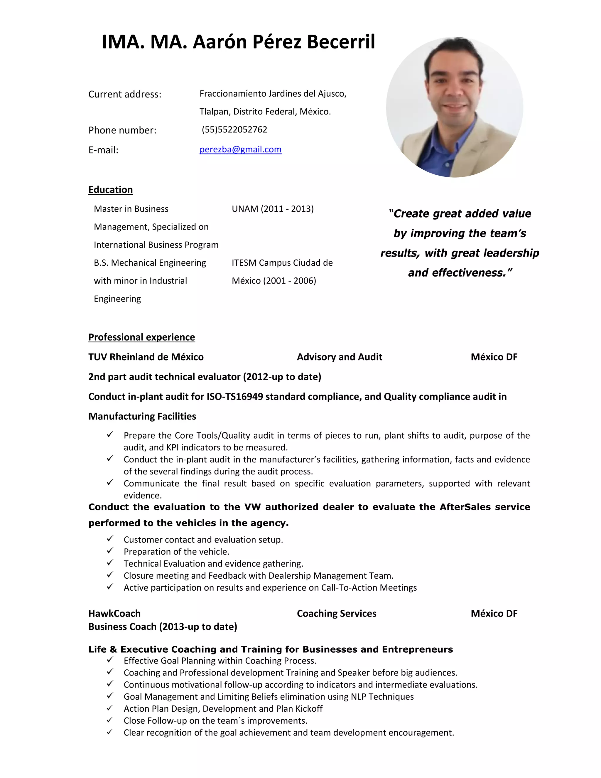 CV Aarón Perez | PDF