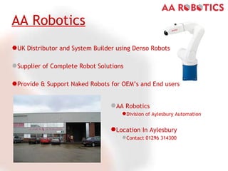 AA Robotics | PPT | Robotics | Technology & Computing