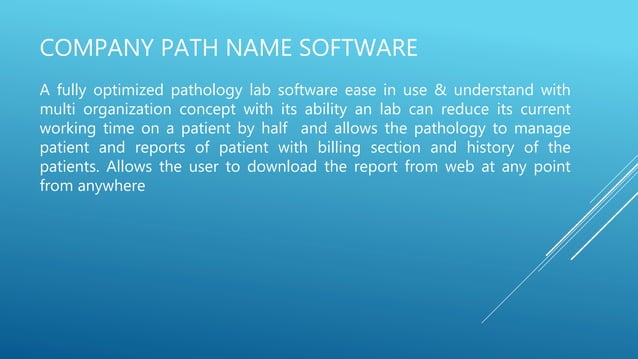 Pathology Lab Software | PPT