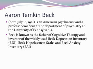 Aaron Beck Cognitive Therapy