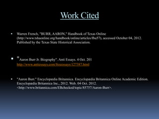 Aaron burr completed | PPT