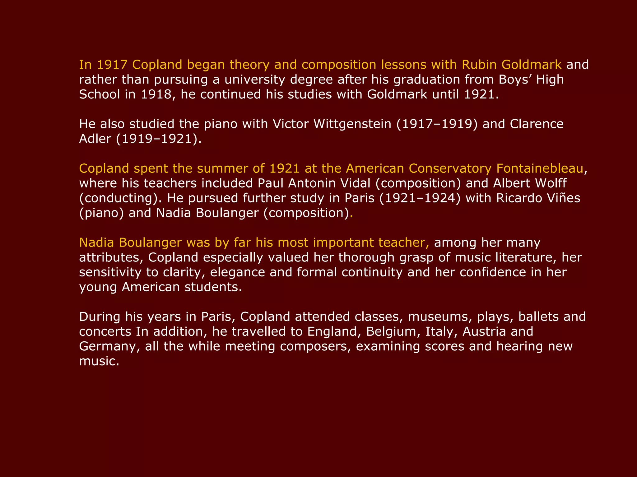 Aaron Copland - Biography | PPS