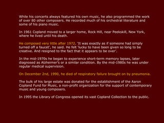 Aaron Copland - Biography | PPS