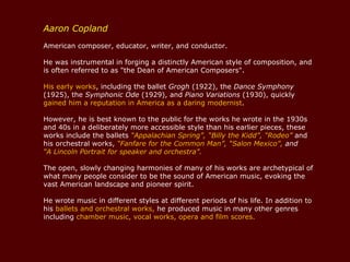 Aaron Copland - Biography | PPS