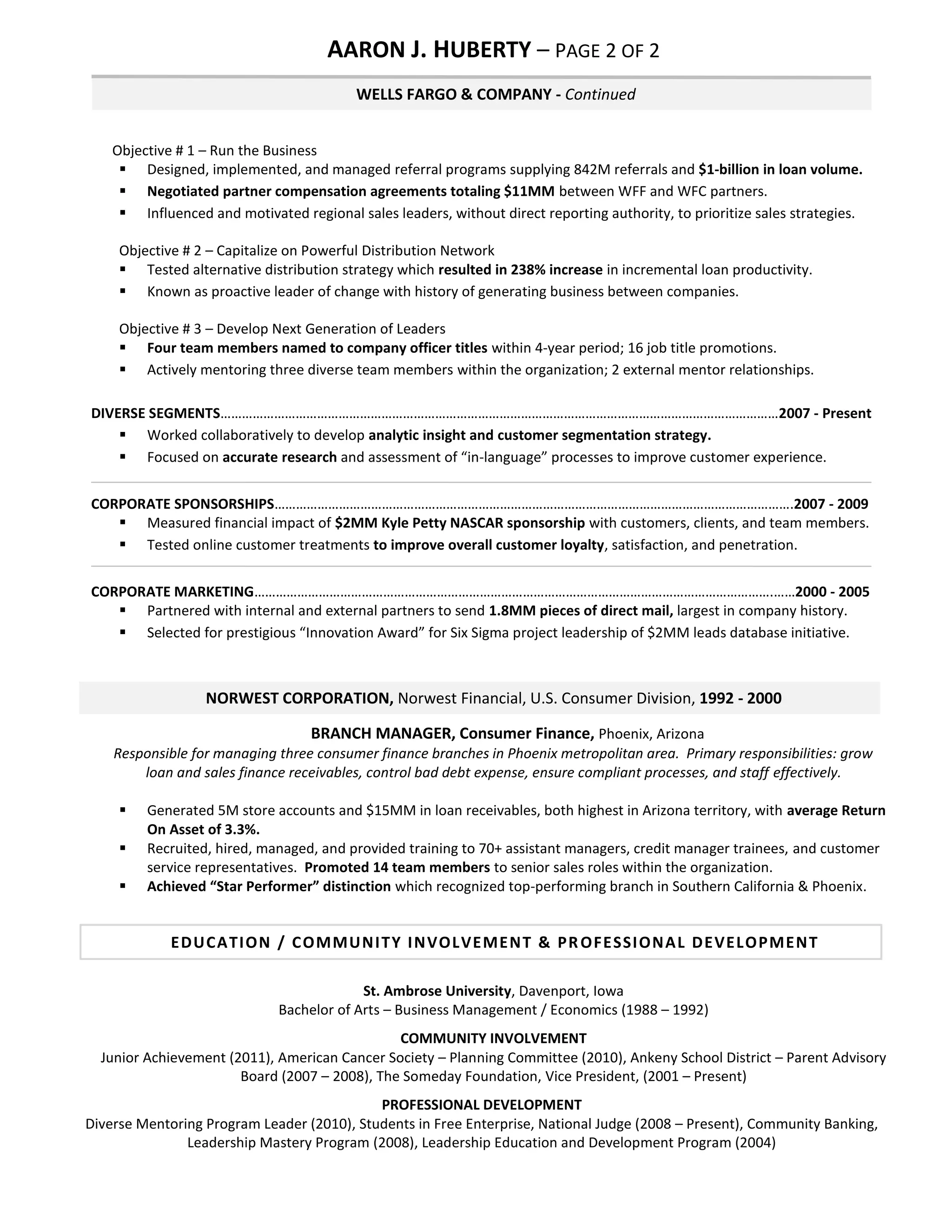Aaron Huberty Resume | PDF | Sales | Business
