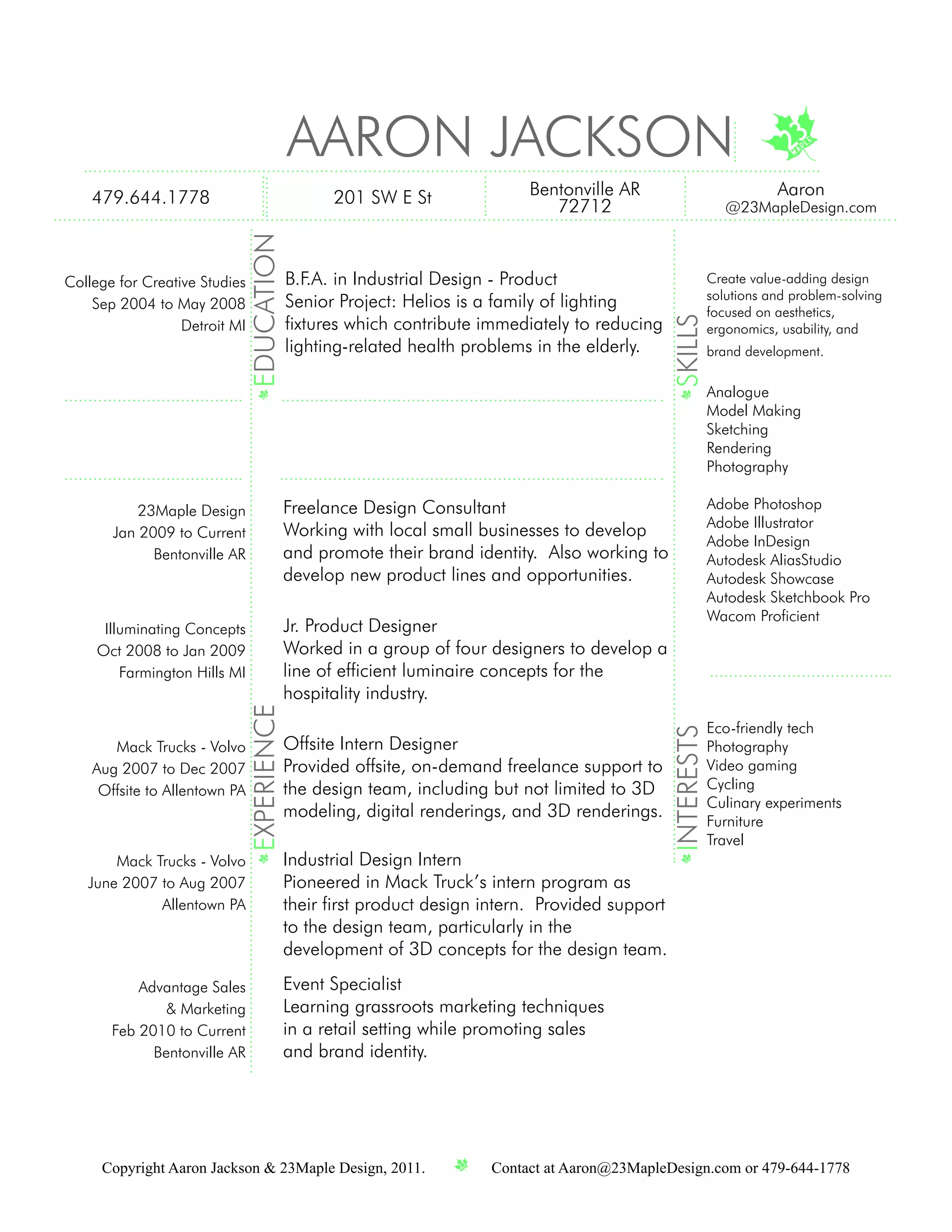 Aaron Jackson Resume Packet | PDF