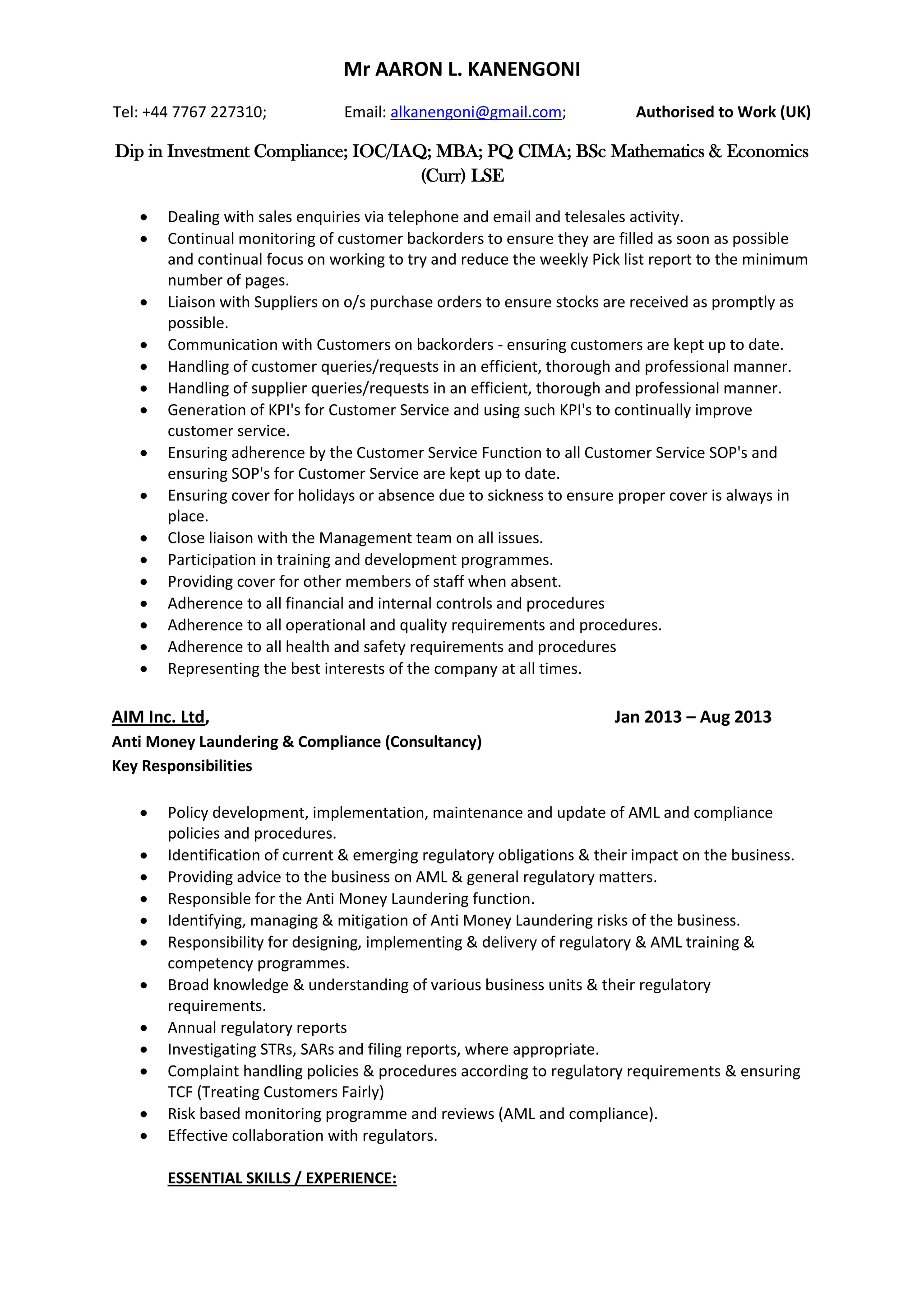 Aaron kanengoni | PDF