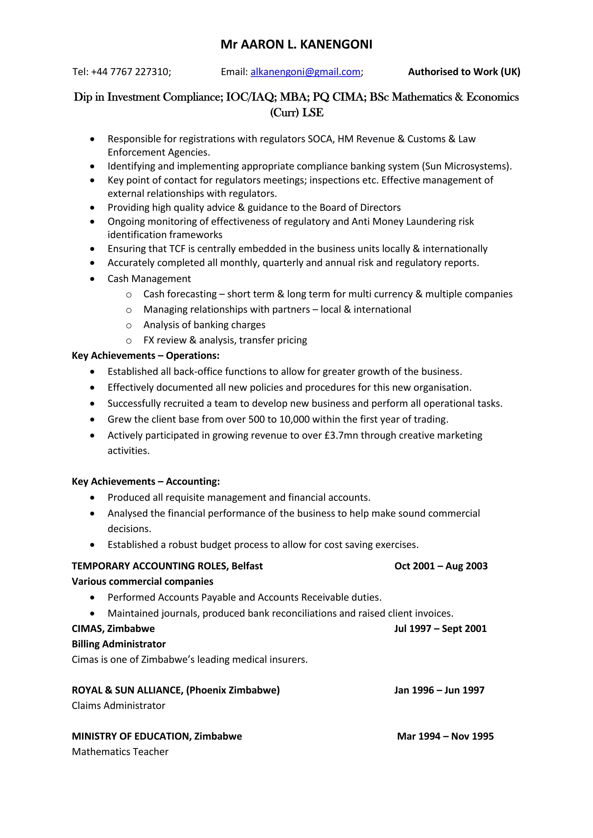 Aaron kanengoni | PDF