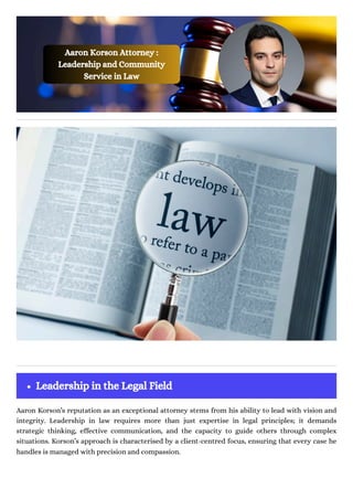 Aaron Korson Attorney - Leadership and Community Service in Law | PDF | Free Download