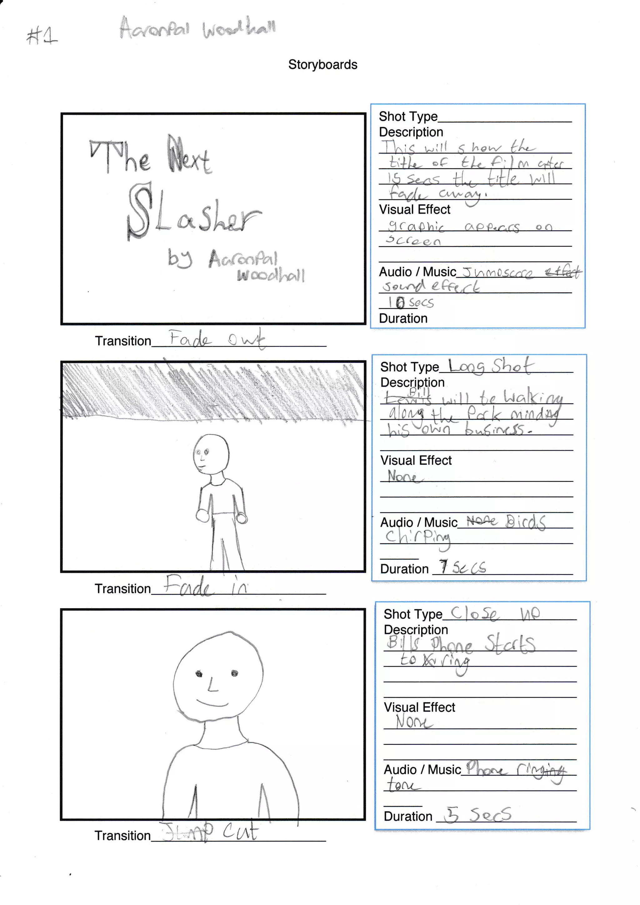 Storyboards for Horror Movie | PDF