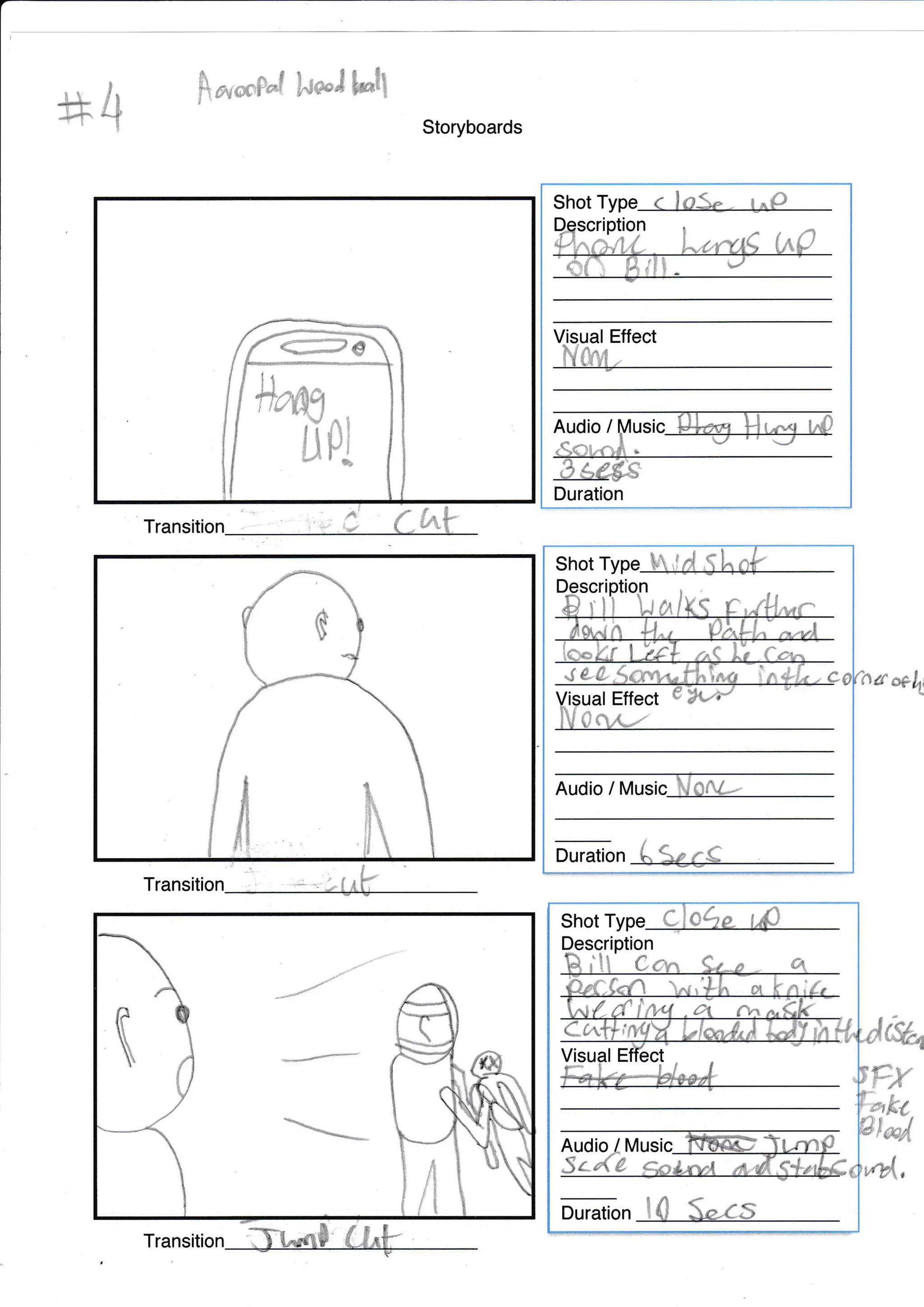 Storyboards for Horror Movie | PDF