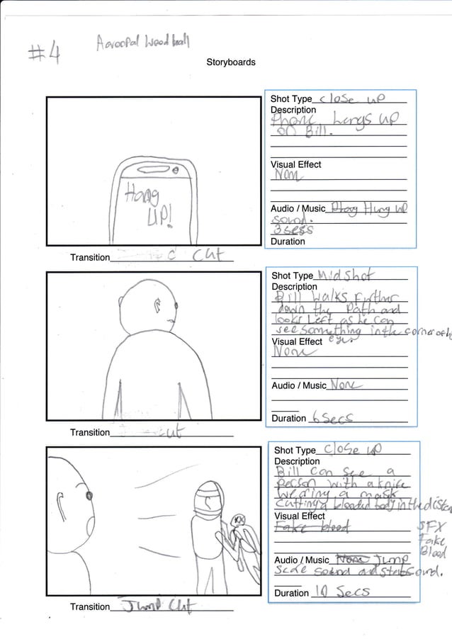 Storyboards for Horror Movie | PDF | Video Production | Content Production