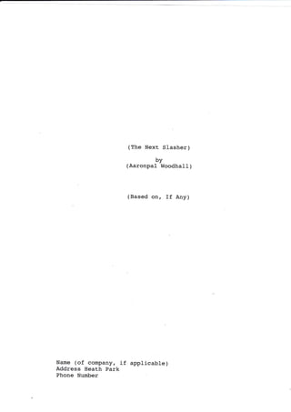 Script For Horror Movie | PDF