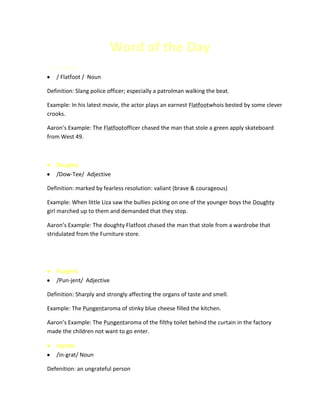 Aarons4 word of the day | PDF