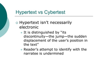 Aarseth -non-linearity and literary theory | PPSX