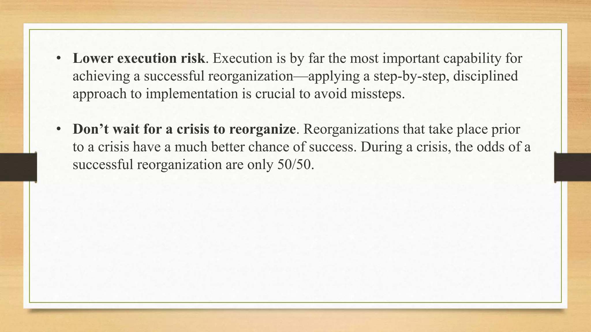 Success and failure in organization design | PPT