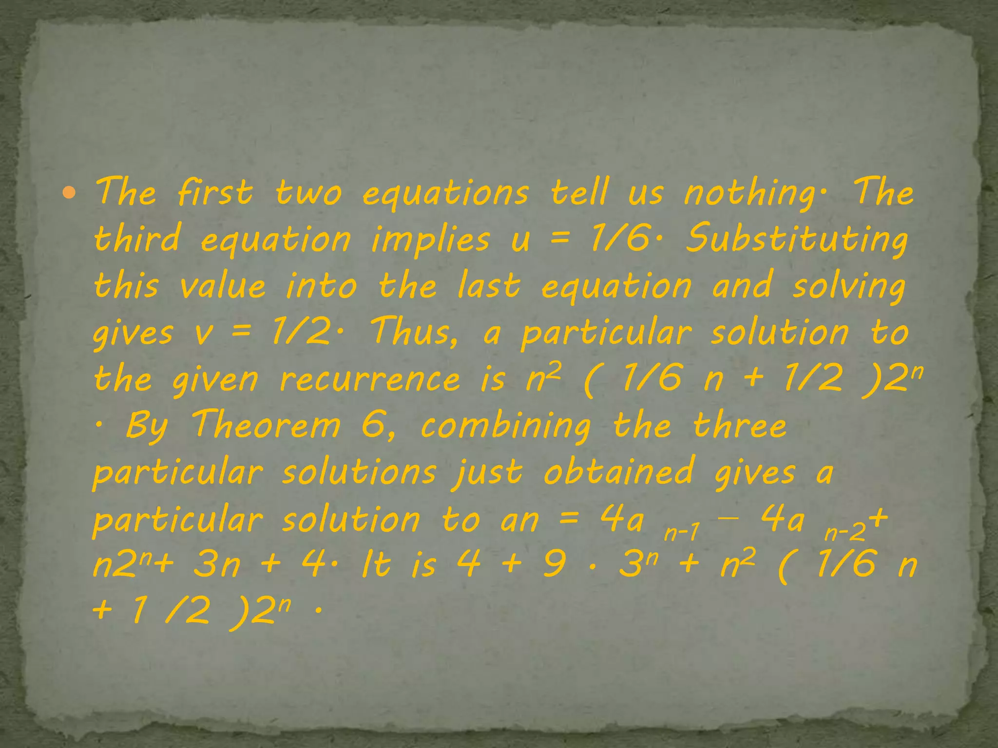LINEAR RECURRENCE RELATIONS WITH CONSTANT COEFFICIENTS | PPTX