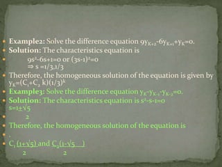 LINEAR RECURRENCE RELATIONS WITH CONSTANT COEFFICIENTS | PPTX