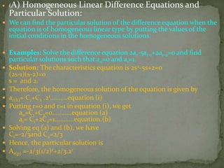 LINEAR RECURRENCE RELATIONS WITH CONSTANT COEFFICIENTS | PPTX