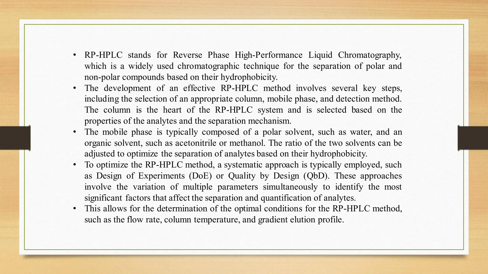 Development And Validation Of Rp Hplc Method For Simultaneous