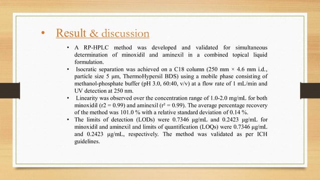 Development And Validation Of Rp Hplc Method For Simultaneous Estimation Of Minoxidil And
