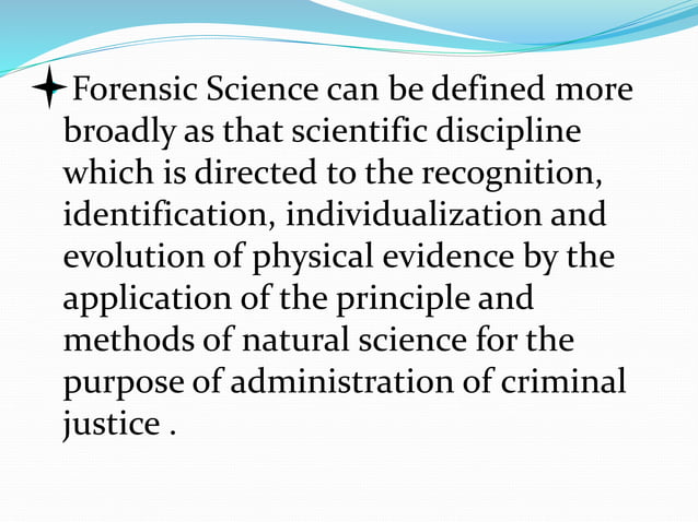 INTRODUCTION TO FORENSIC SCIENCE | PPT