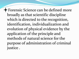 INTRODUCTION TO FORENSIC SCIENCE | PPT