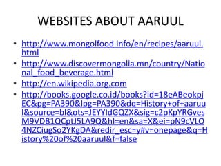 Aarull traditional food from Mongolia Matthew 6A | PPTX