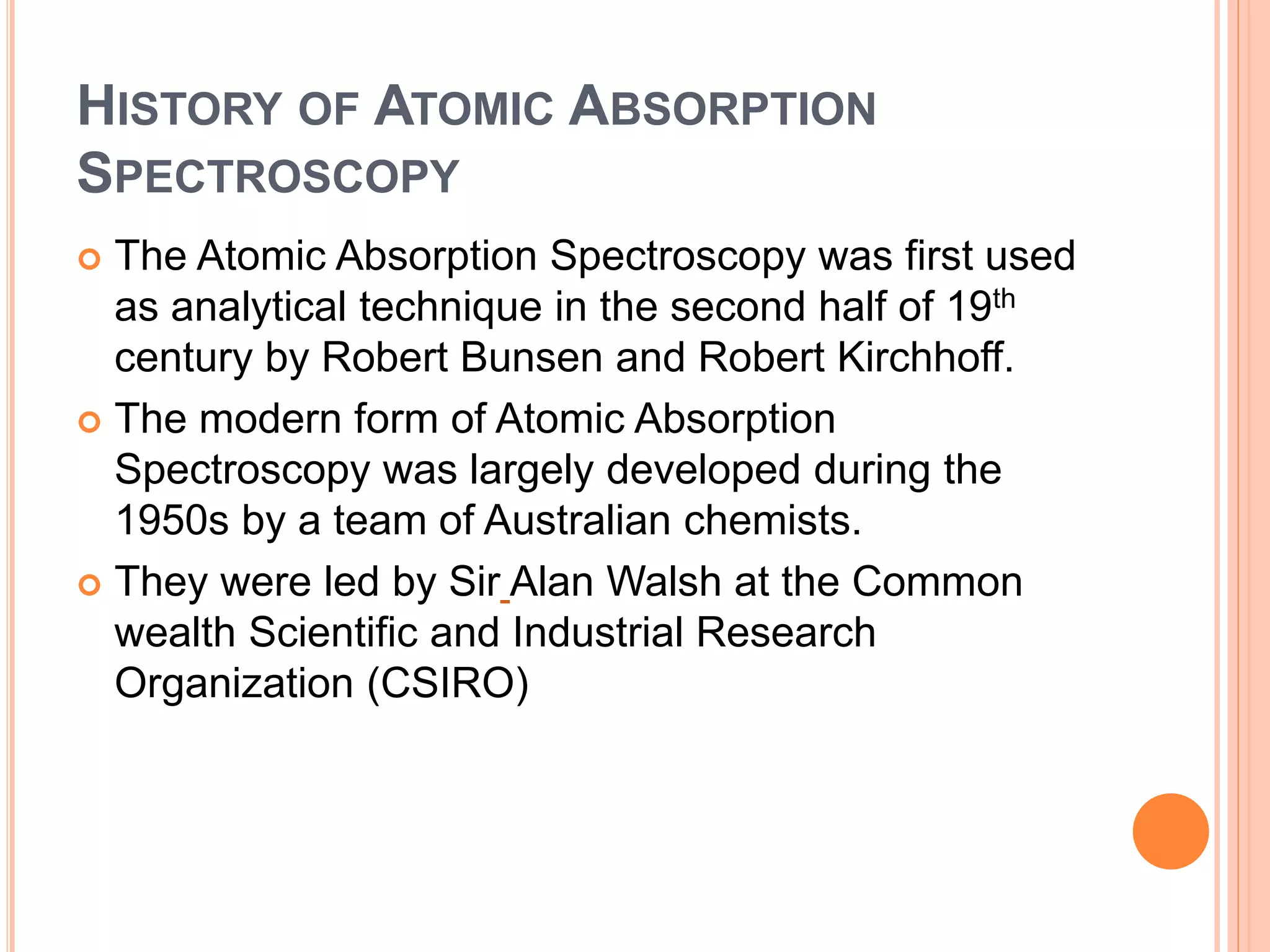 Atomic absorption spectroscopy | PPTX