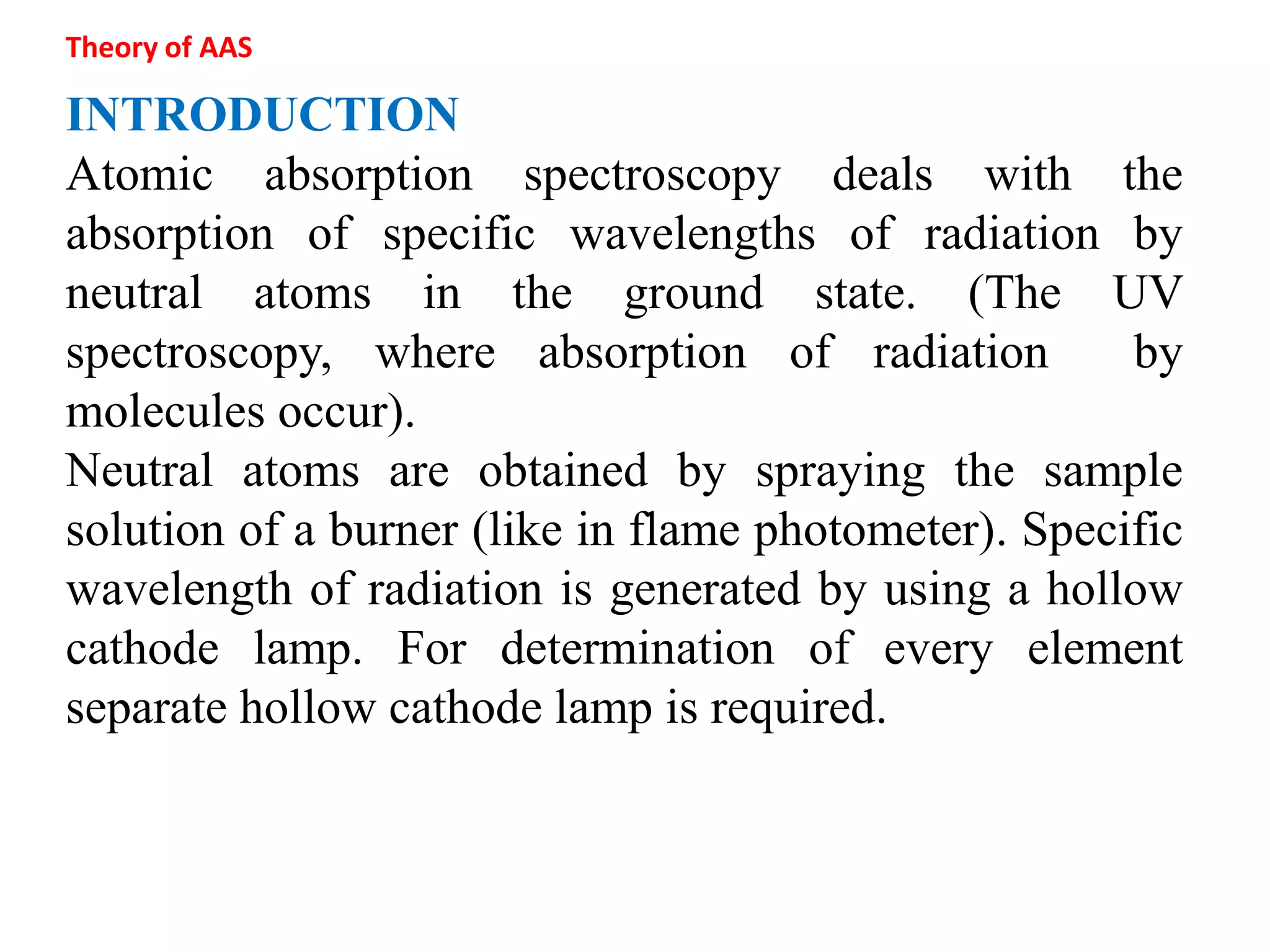 ATOMIC ABSORPTION SPECTROSCOPY ( AAS) | PPTX