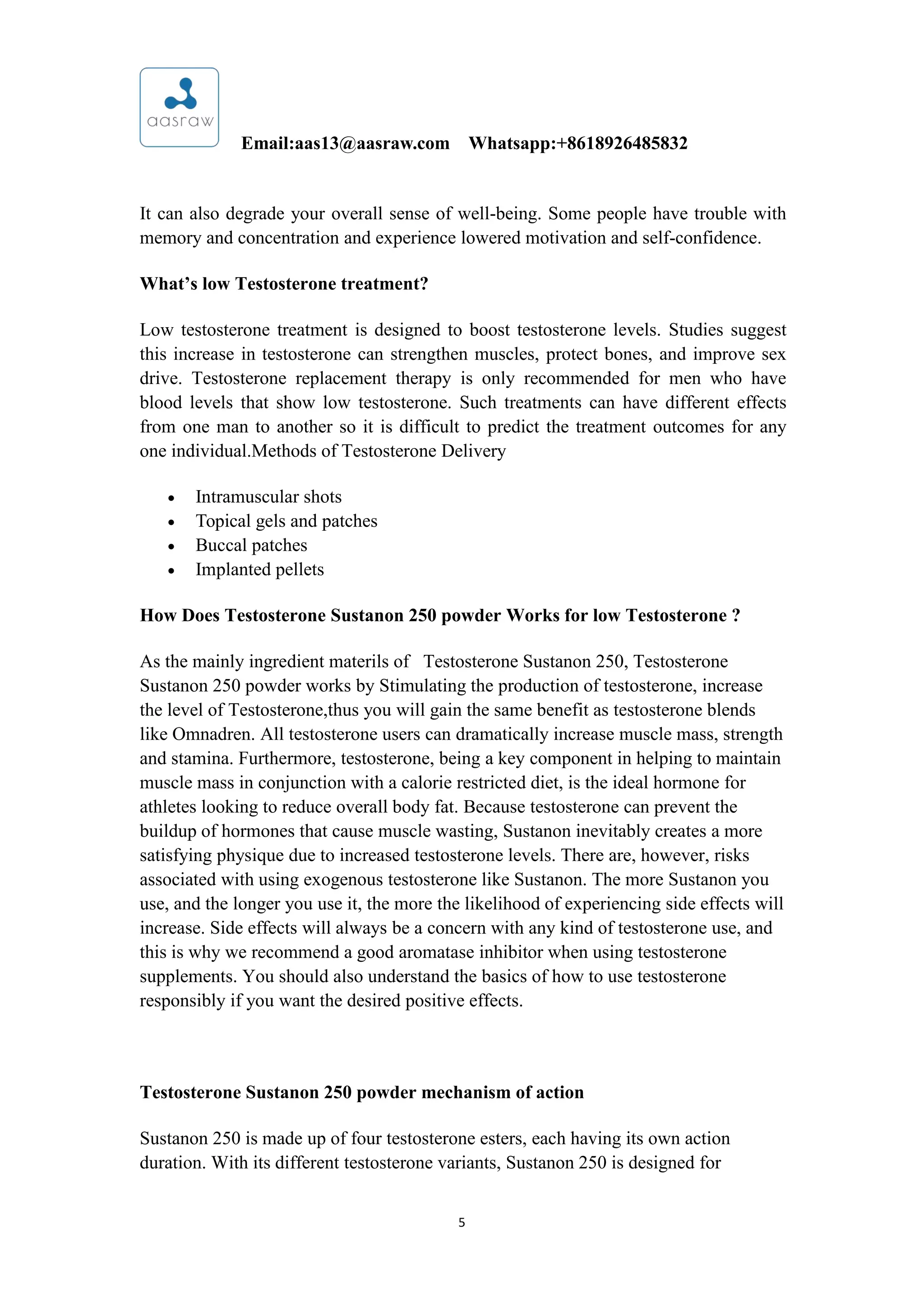 Aas --testosterone sustanon 250 powder for bodybuilding | PDF