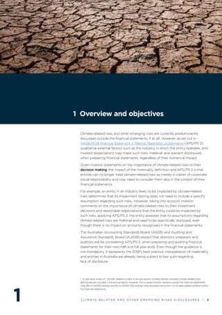 Climate-related and other emerging risks disclosures: assessing ...