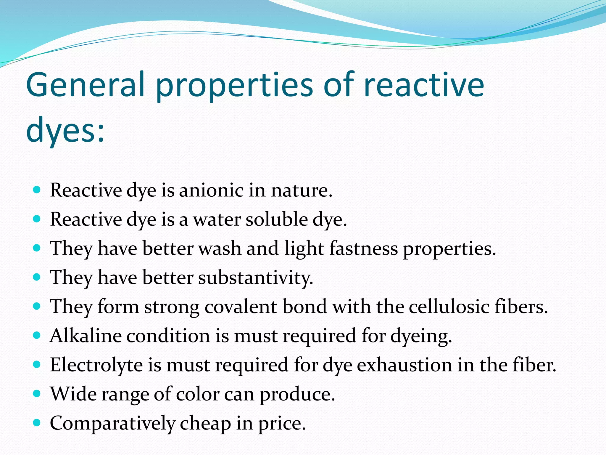 Reactive dyes by Engr Aashiq | PPTX