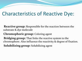Reactive dyes by Engr Aashiq | PPTX | Chemistry | Science