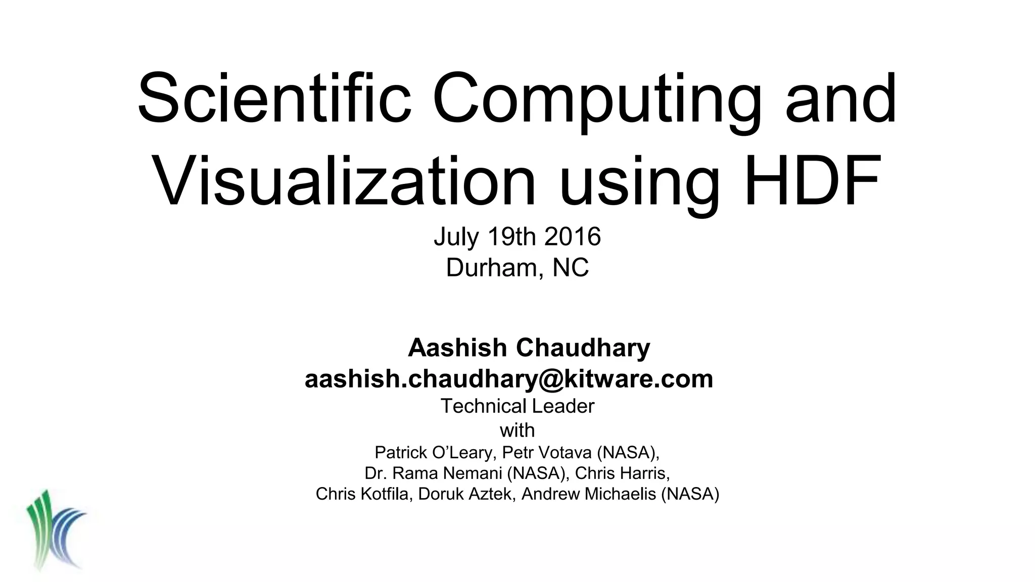 Scientific Computing And Visualization Using Hdf Ppt