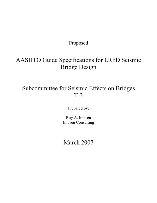 Aashto guide specifications for lrfd seismic | PDF