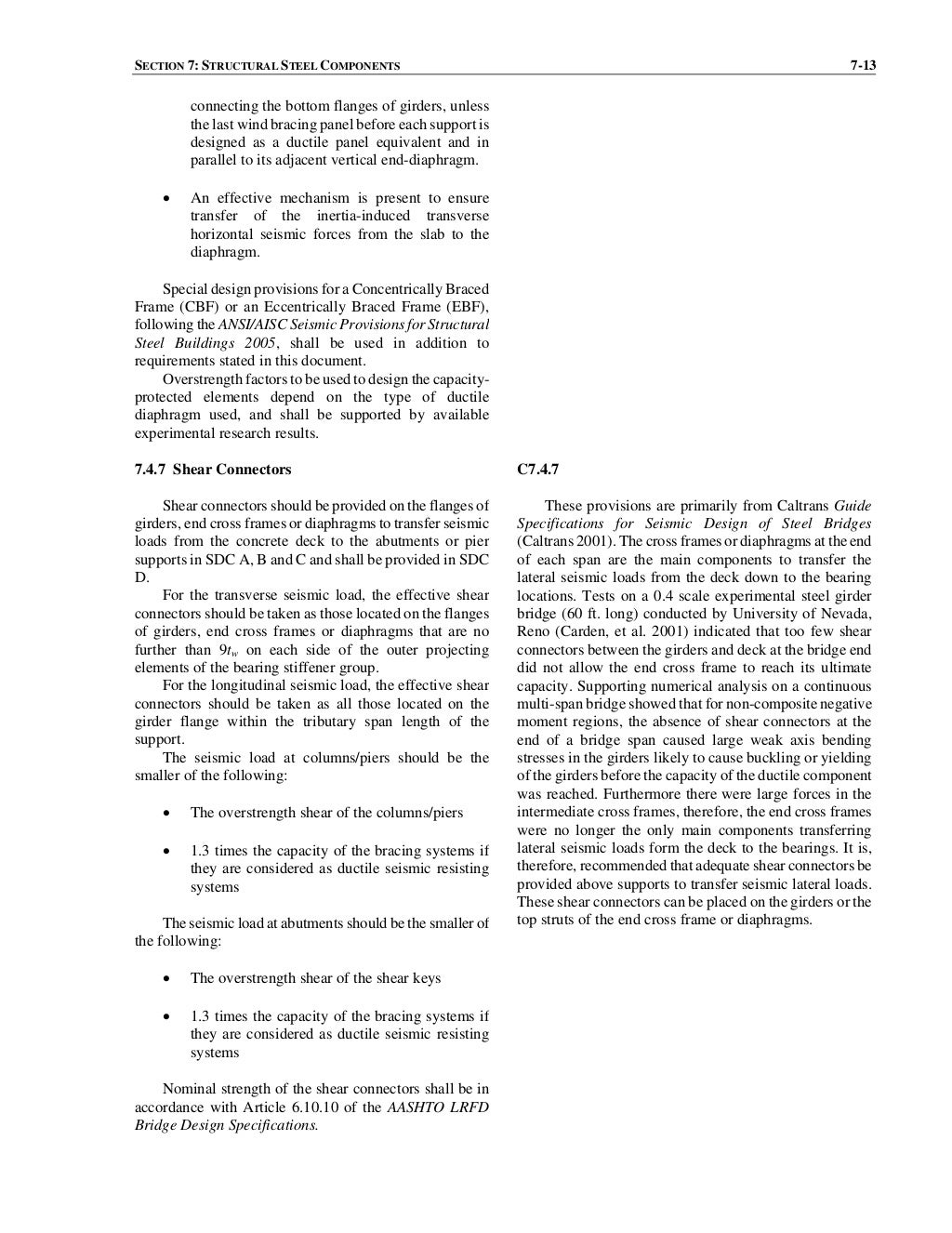 Aashto guide specifications for lrfd seismic