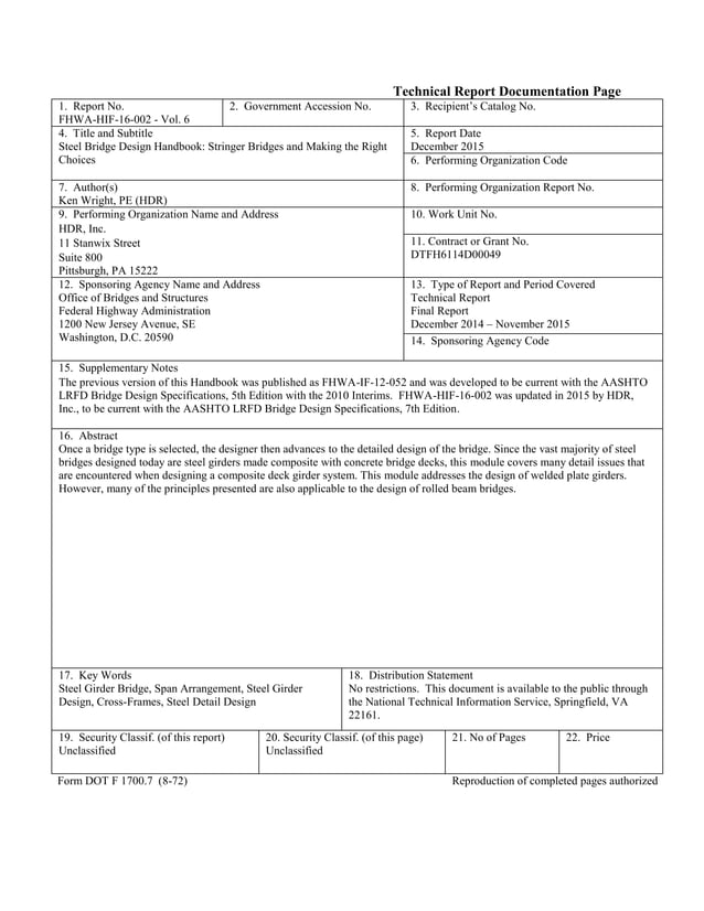 AASHTO Steel Bridge Design Handbook Volume 06 Stringer Bridges | PDF ...