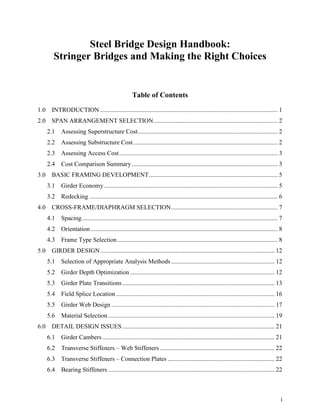 AASHTO Steel Bridge Design Handbook Volume 06 Stringer Bridges | PDF