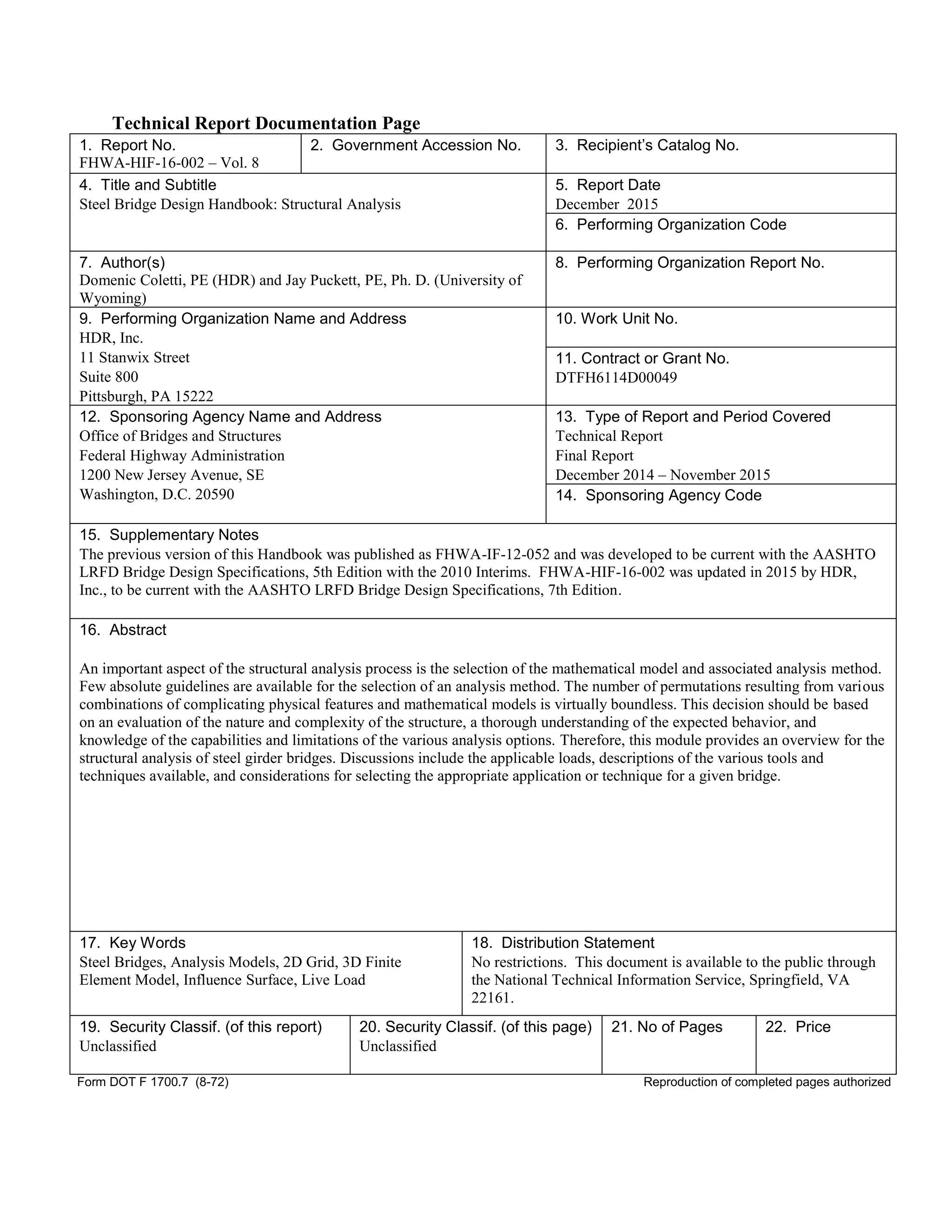 AASHTO Steel Bridge Design Handbook Volume 08 | PDF