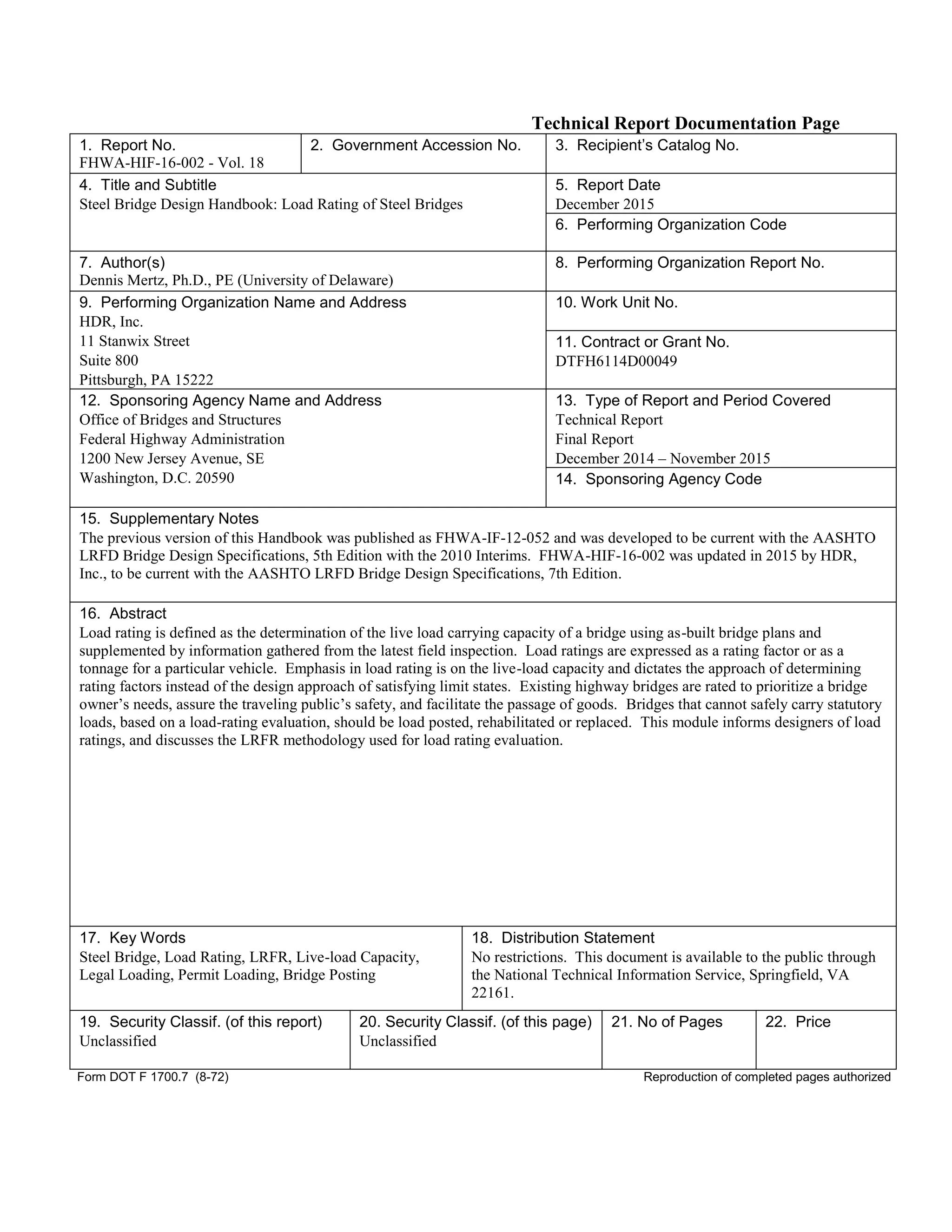 FHWA Steel Bridge Design Handbook Volume18 | PDF