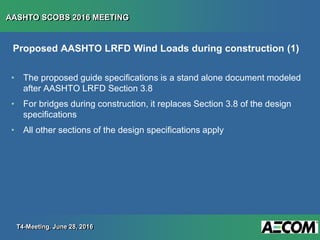 AASHTO T-4 Proposed Guide Specifications for Wind Loads on Bridges ...