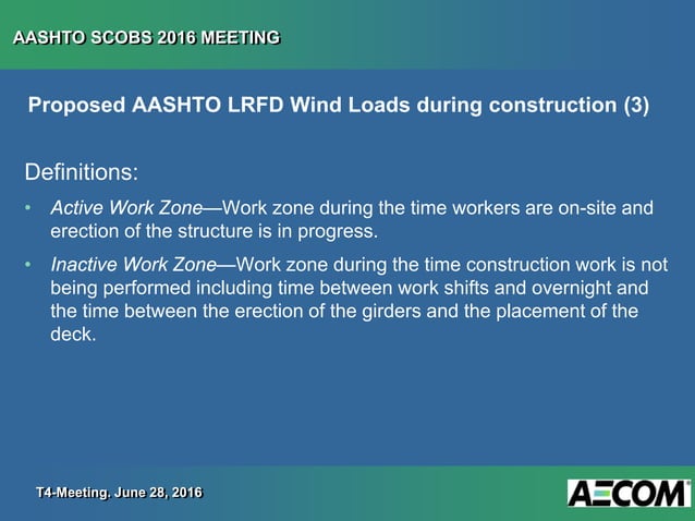 AASHTO T-4 Proposed Guide Specifications for Wind Loads on Bridges ...