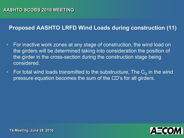 AASHTO T-4 Proposed Guide Specifications for Wind Loads on Bridges ...