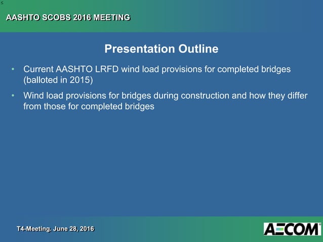 AASHTO T-4 Proposed Guide Specifications for Wind Loads on Bridges ...