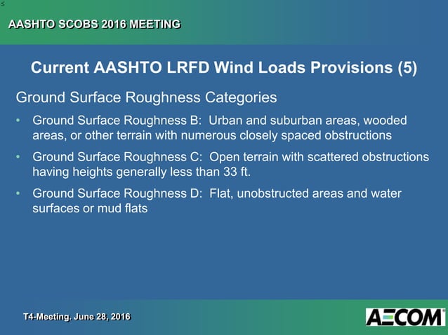 AASHTO T-4 Proposed Guide Specifications for Wind Loads on Bridges ...