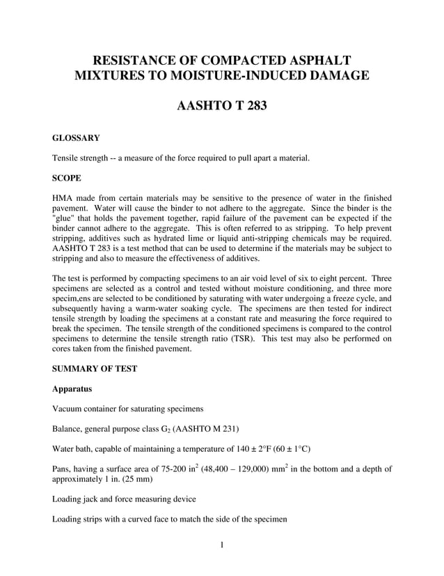 AASHTO T283.pdf | Chemistry | Science