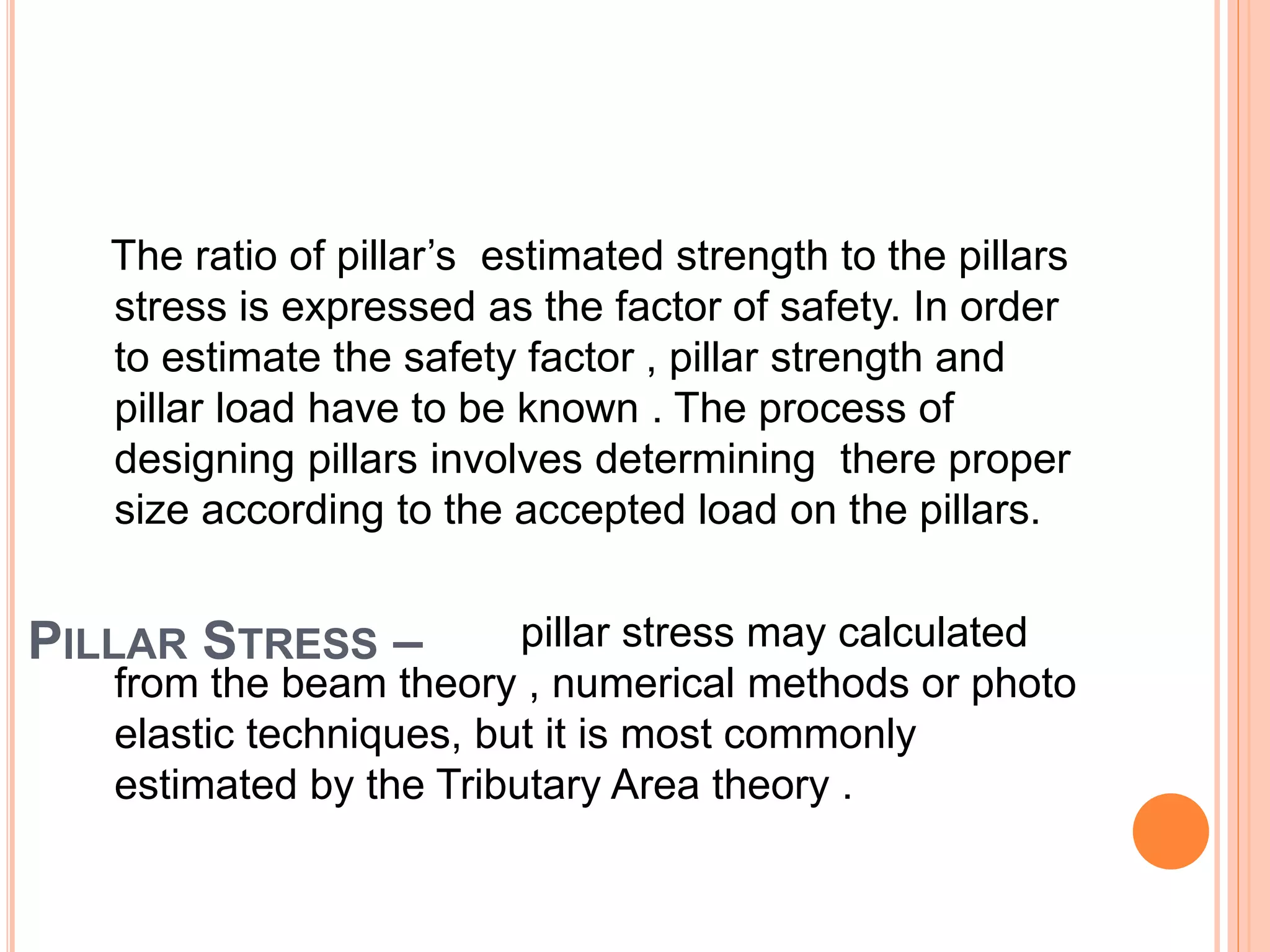 Design of Bord and Pillar method in coal mines | PPTX